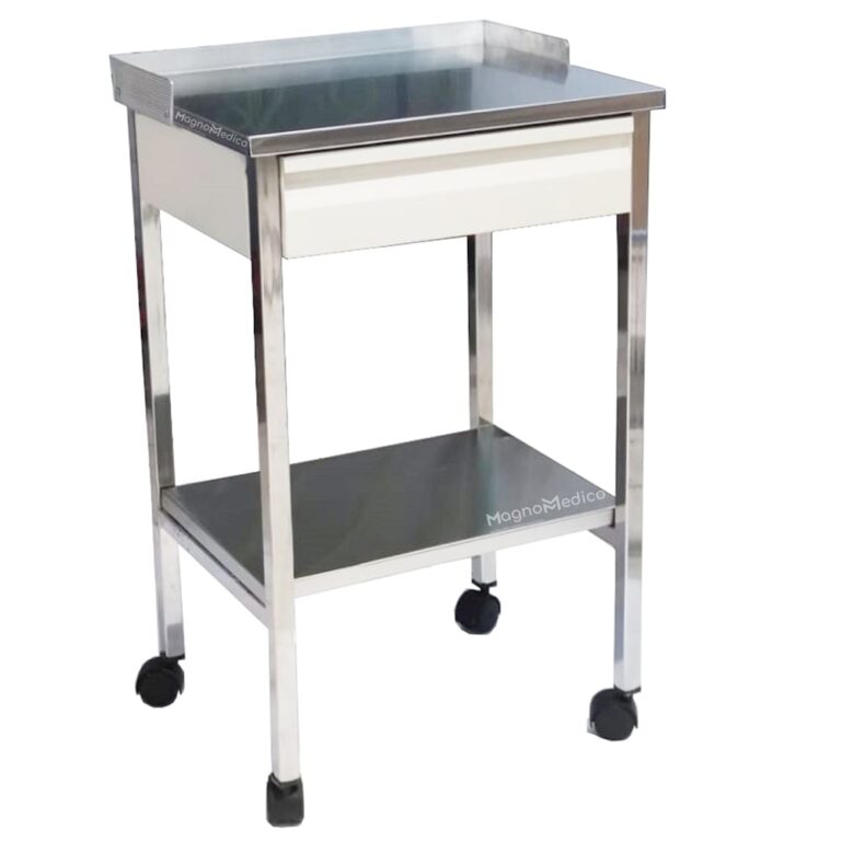 Mesa Mayo Cromada Con Charola - Mobiliario Medico Magnomedic